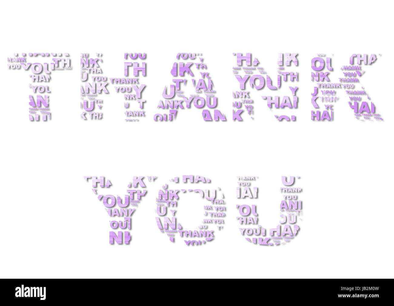 A Light Purple Thank You on White Stock Photo - Alamy