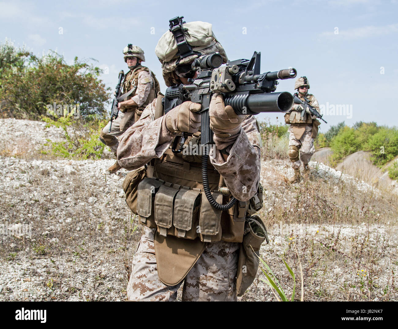 US marines in the mountains during the military operation Stock Photo ...