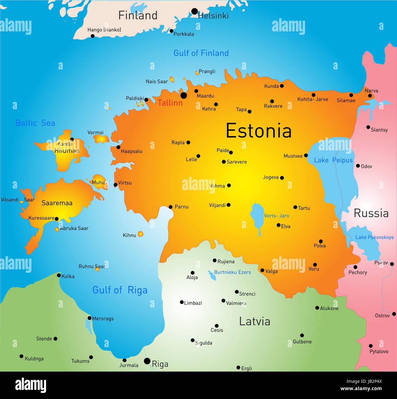 vector color map of Estonia country Stock Photo - Alamy