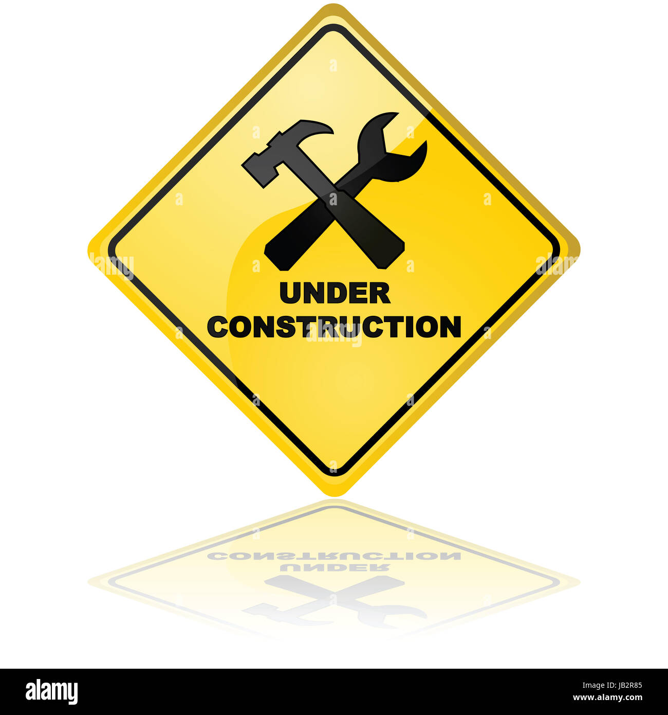 Glossy illustration of an Under Construction traffic sign Stock Photo ...
