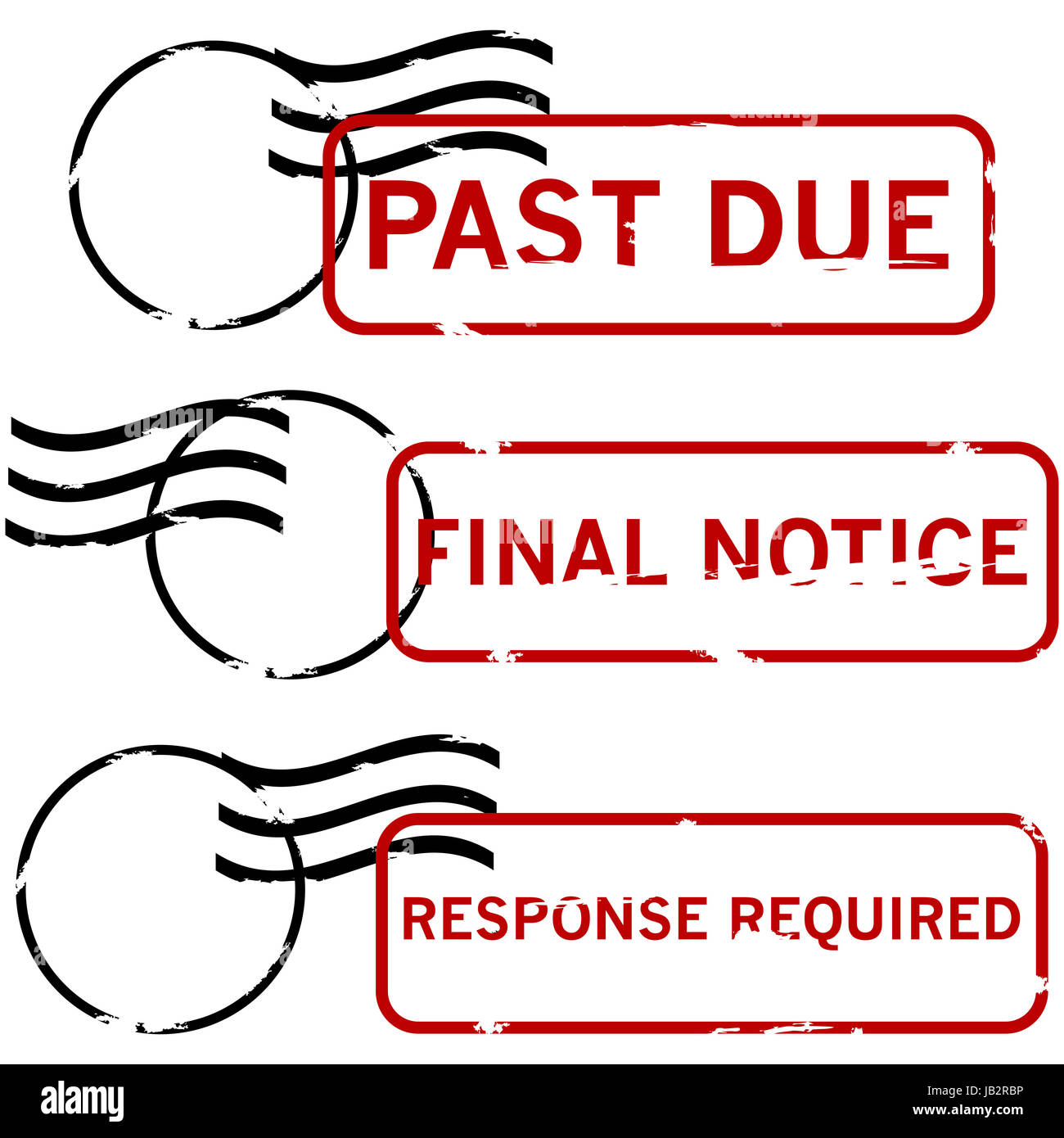 Postal stamps showing different urgent priority messages Stock Photo ...