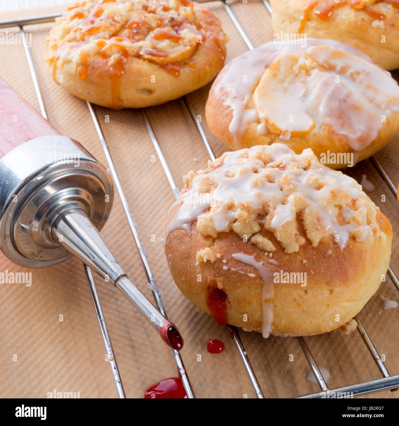 Rolls with jam Stock Photo - Alamy
