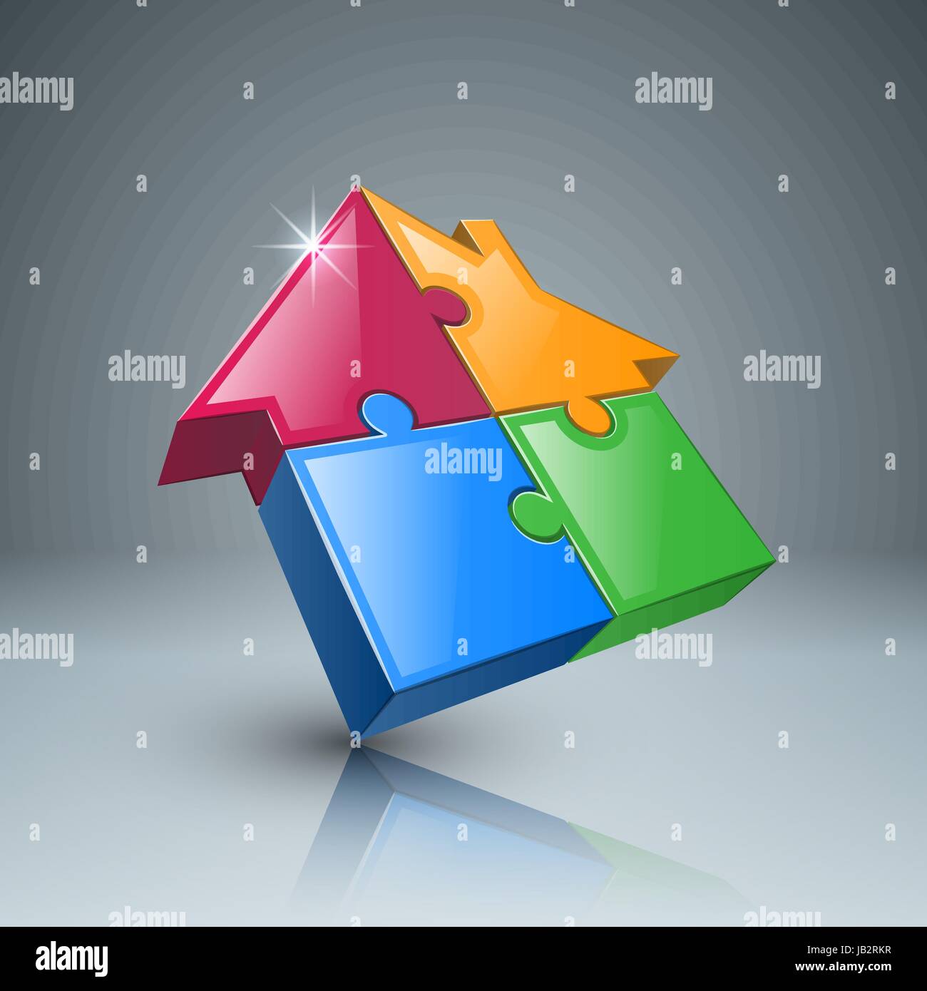 House puzzle icon on the grey background Stock Vector Image & Art - Alamy