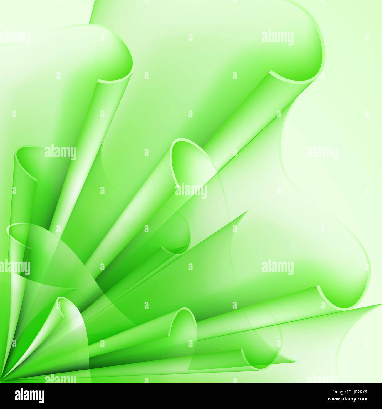 Abstract background with curved flag elements in green shades Stock ...