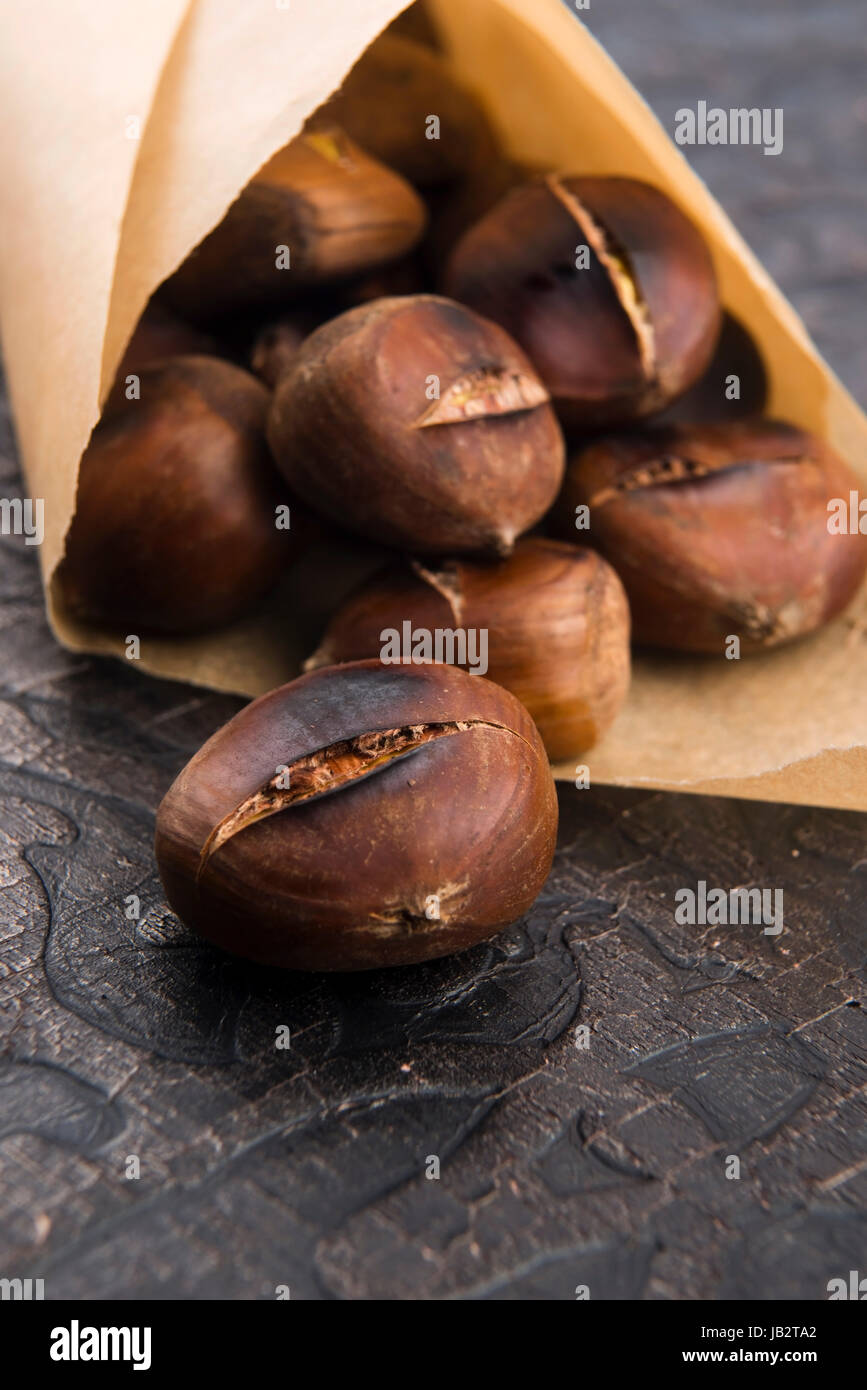 Delicious roasted chestnuts Stock Photo - Alamy