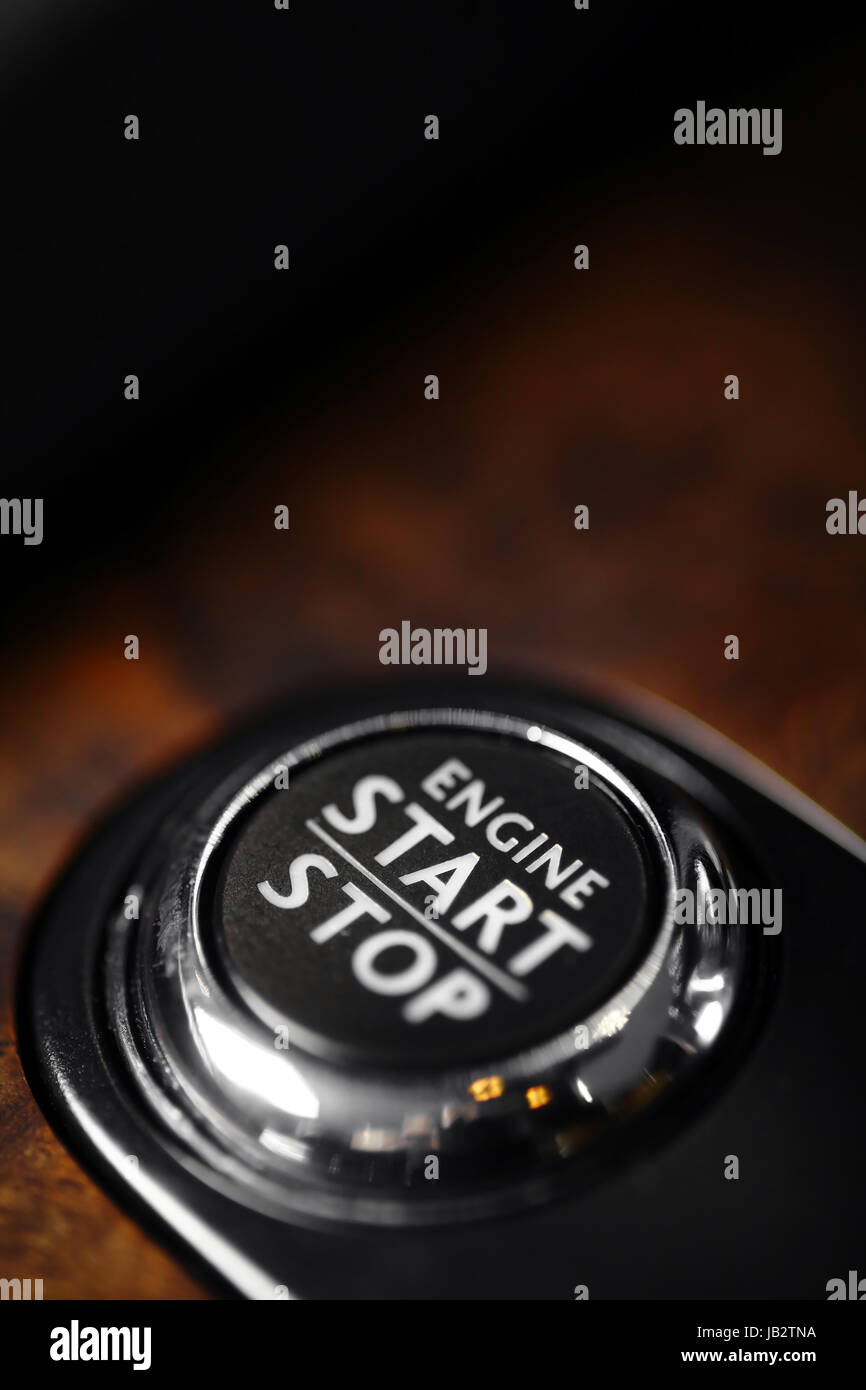 Detail on the start button in a car Stock Photo - Alamy