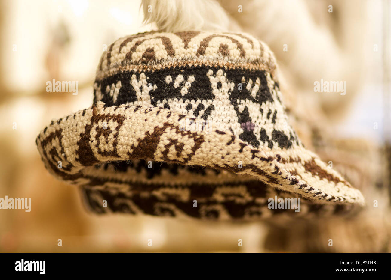 OTAVALO, ECUADOR - MAY 17, 2017: Beautiful andean traditional hat ...