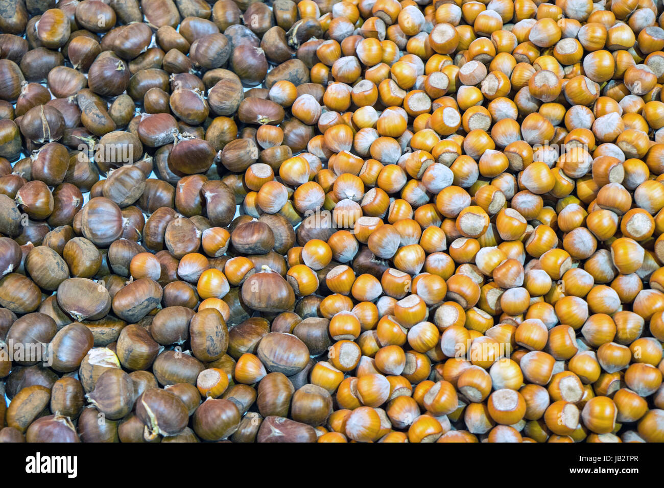 chestnuts and hazelnuts on a market Stock Photo - Alamy