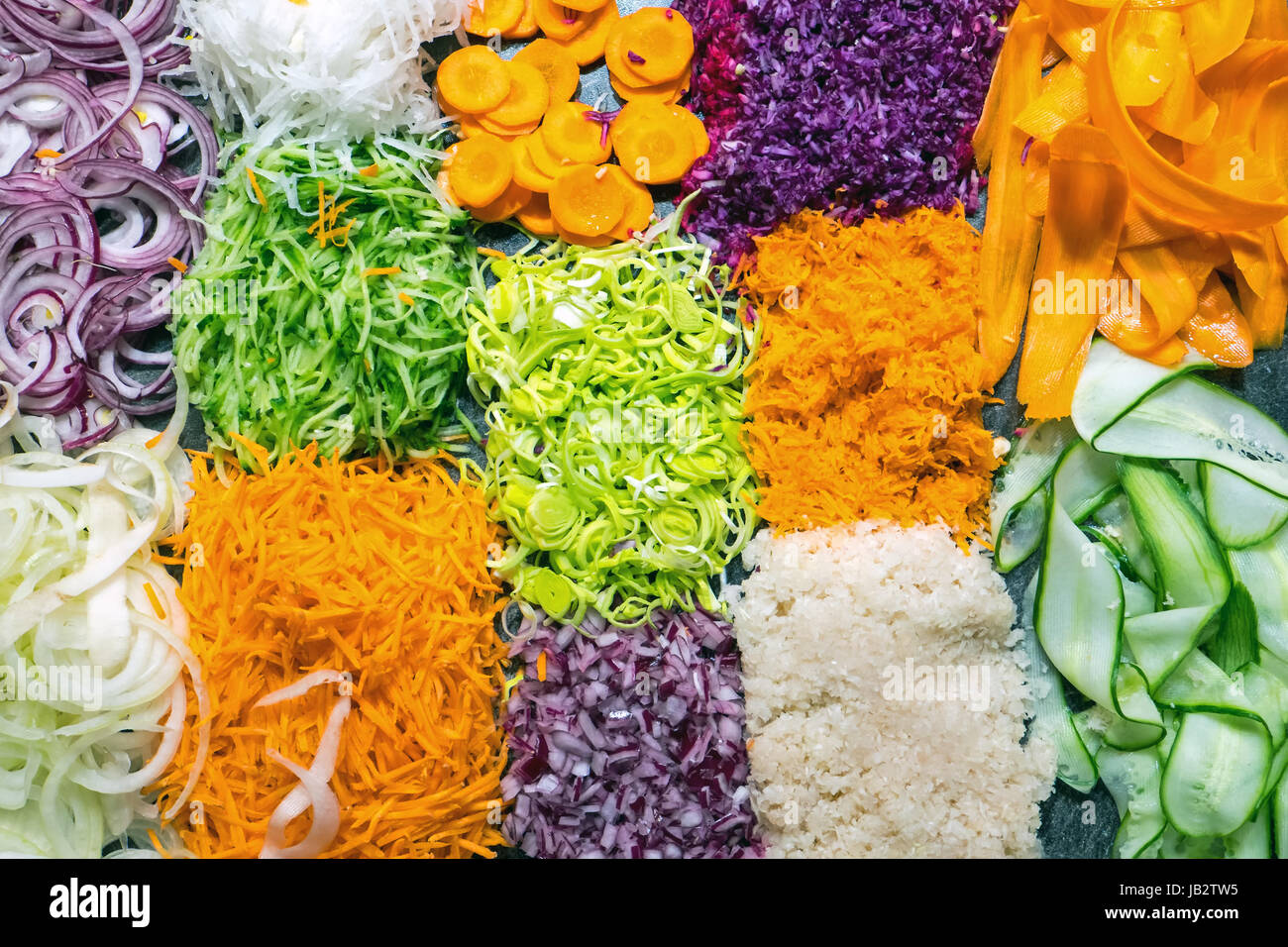 various cut salads Stock Photo - Alamy