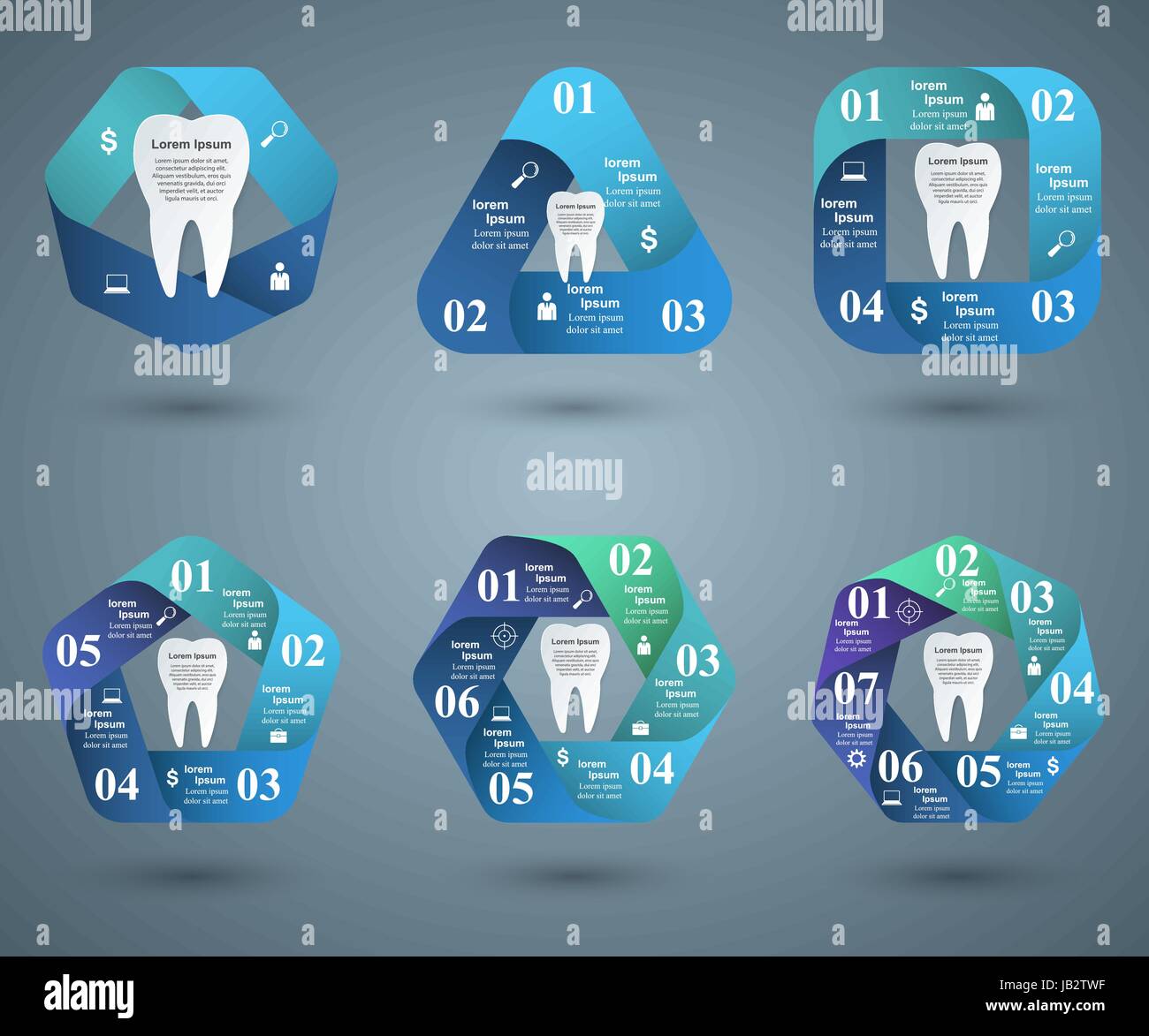 Abstract 3D digital illustration Infographic. Tooth icon Stock Vector ...