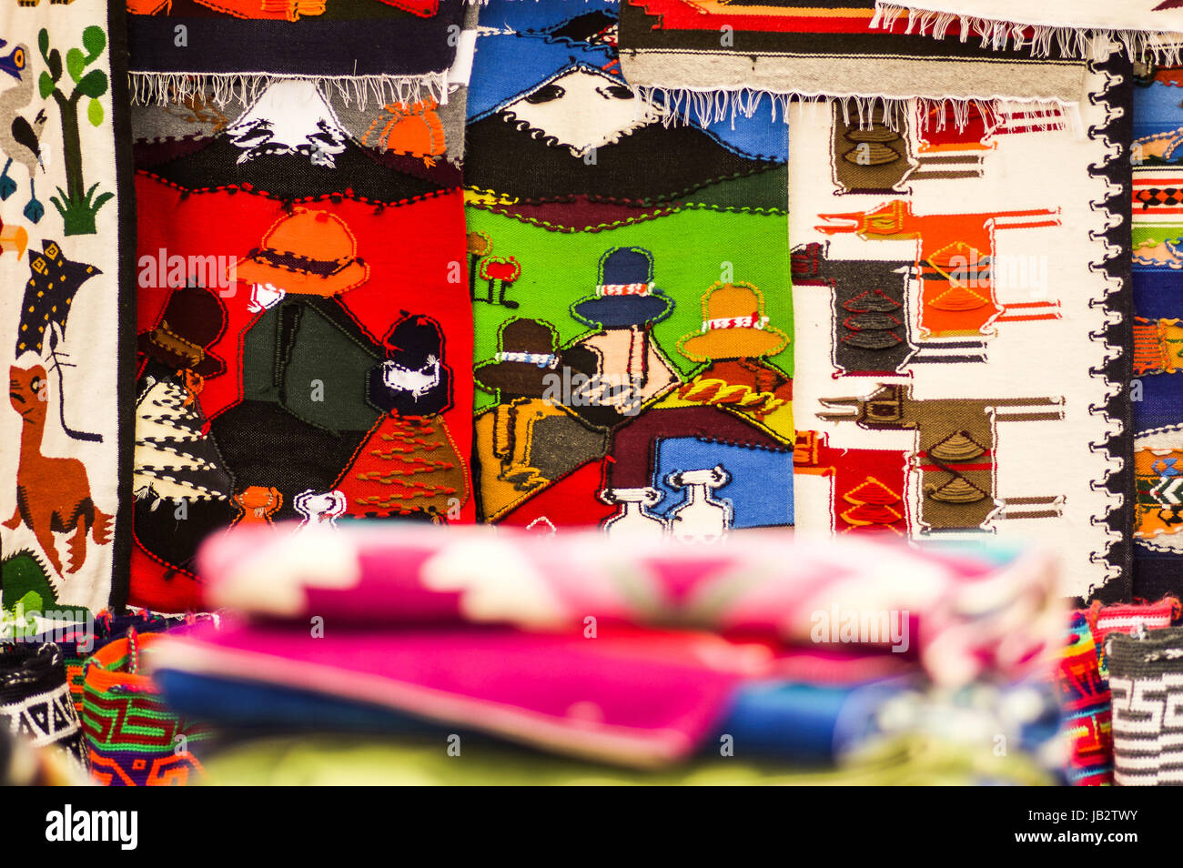 OTAVALO, ECUADOR - MAY 17, 2017: Beautiful andean traditional clothing ...