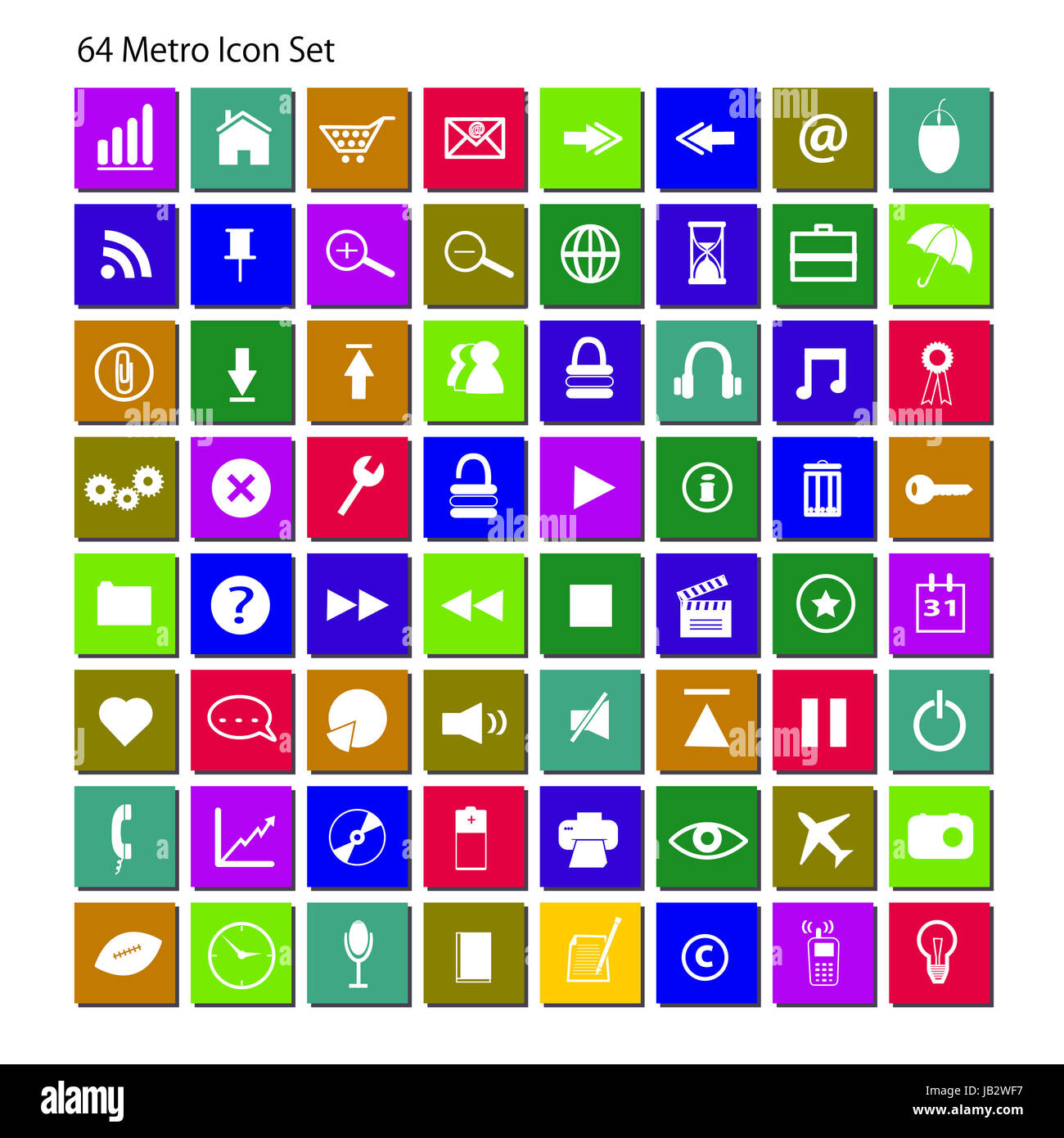 Image of a colorful metro icon set isolated on a white background Stock ...