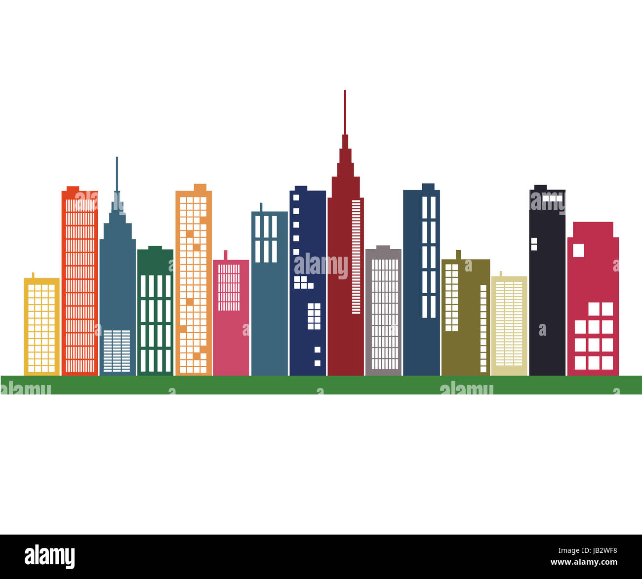 Image of a colorful city skyline Stock Photo - Alamy