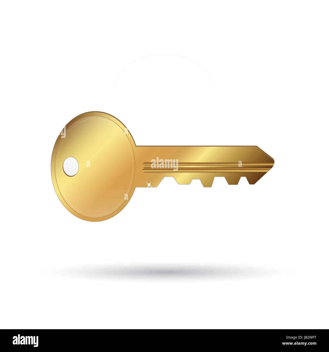 Image of a gold key isolated on a white background Stock Photo - Alamy