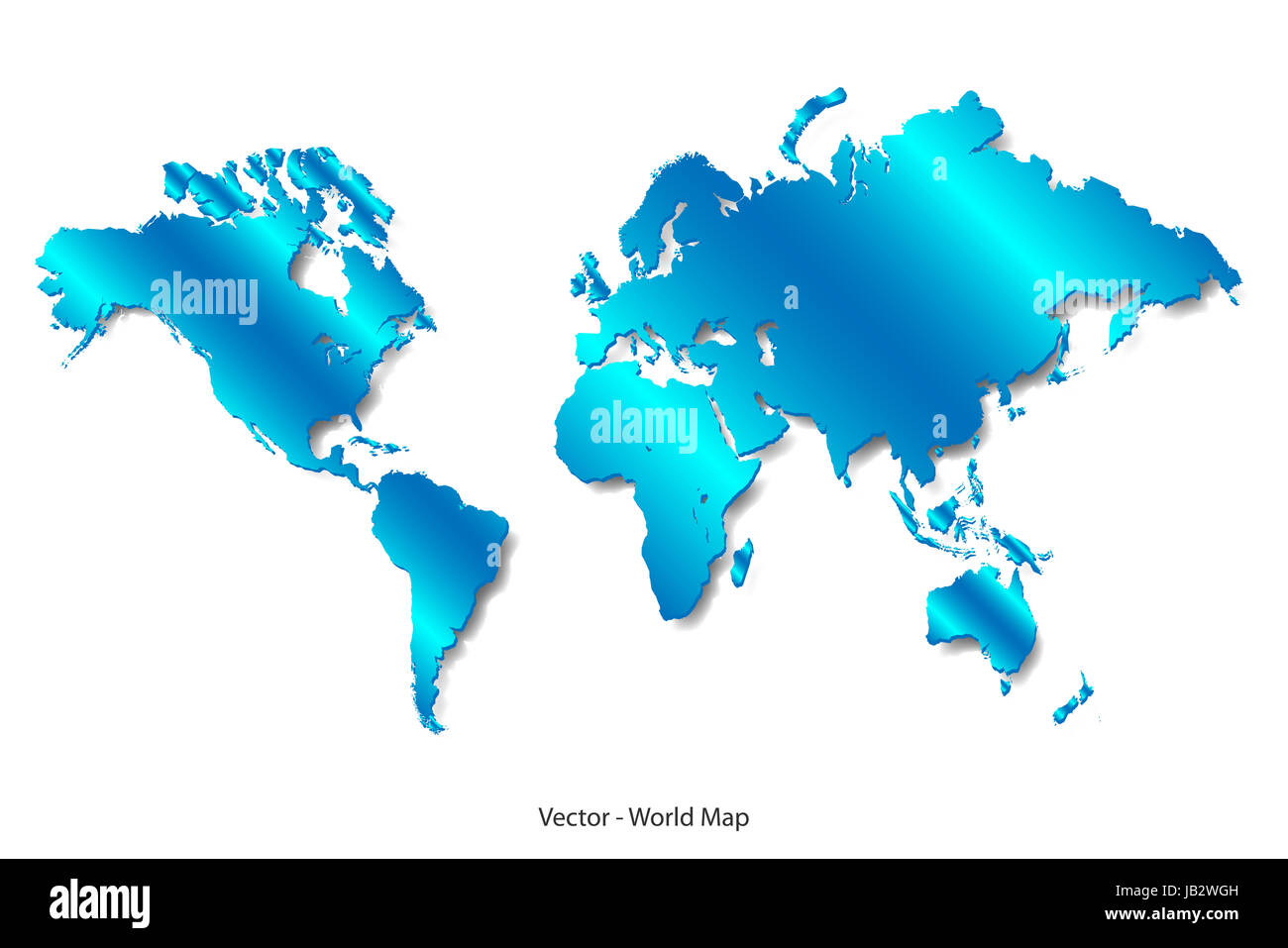 Image of a colorful blue satin world map isolated on a white background ...