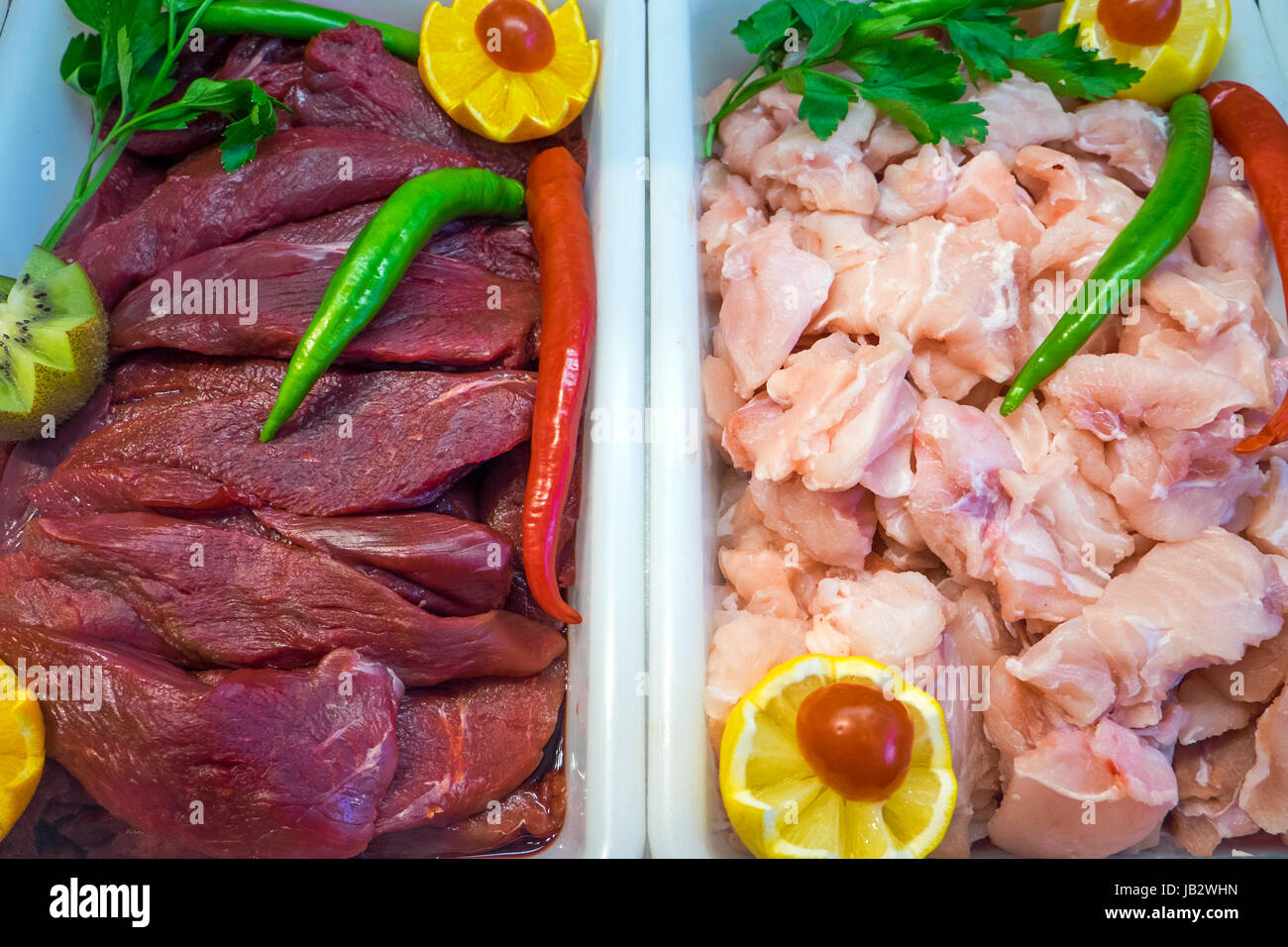 kangaroo meat and crocodile meat Stock Photo - Alamy