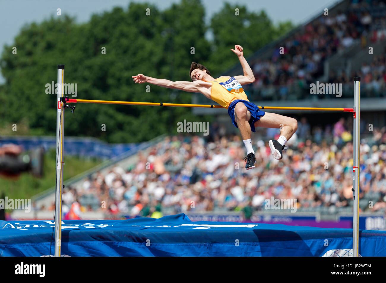 Marco FASSINOTTI competing in the men's high jump at the 2016 Diamond ...