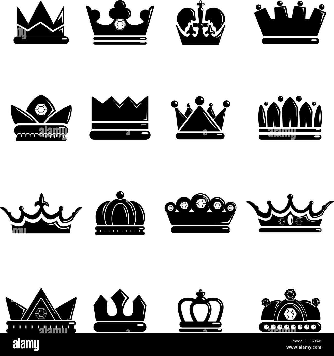 Crown Gold Icons Set Simple Style Stock Vector Image And Art Alamy