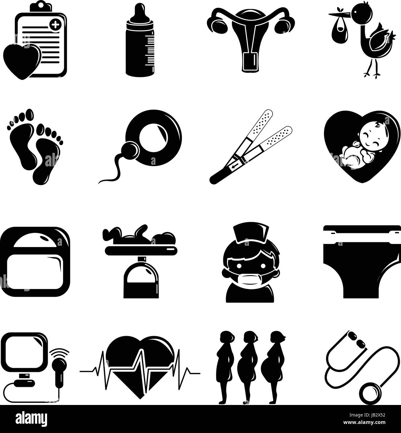 Pregnancy icons set, simple style Stock Vector Image & Art - Alamy