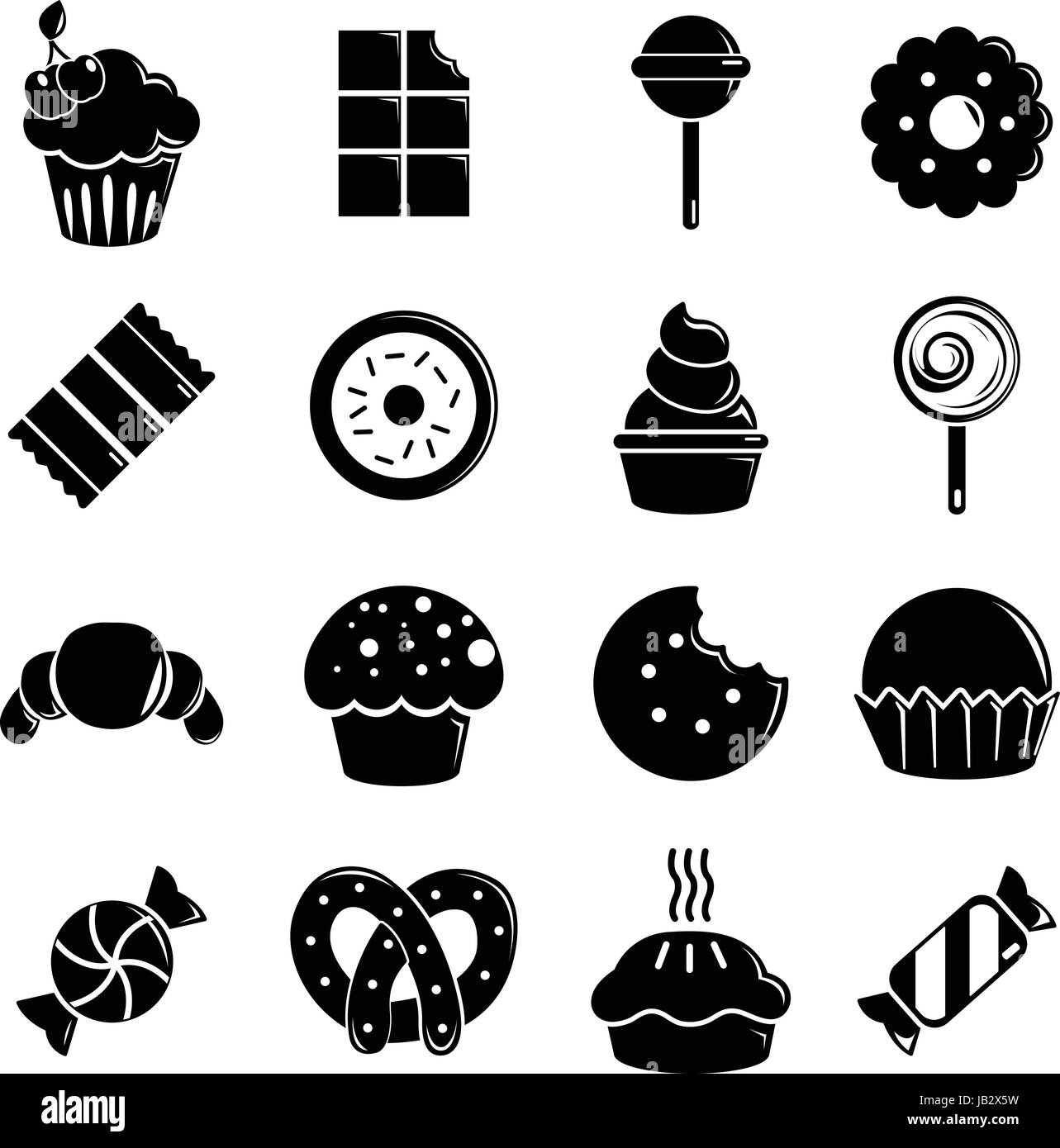 Sweets candy cakes icons set, simple style Stock Vector Image & Art - Alamy