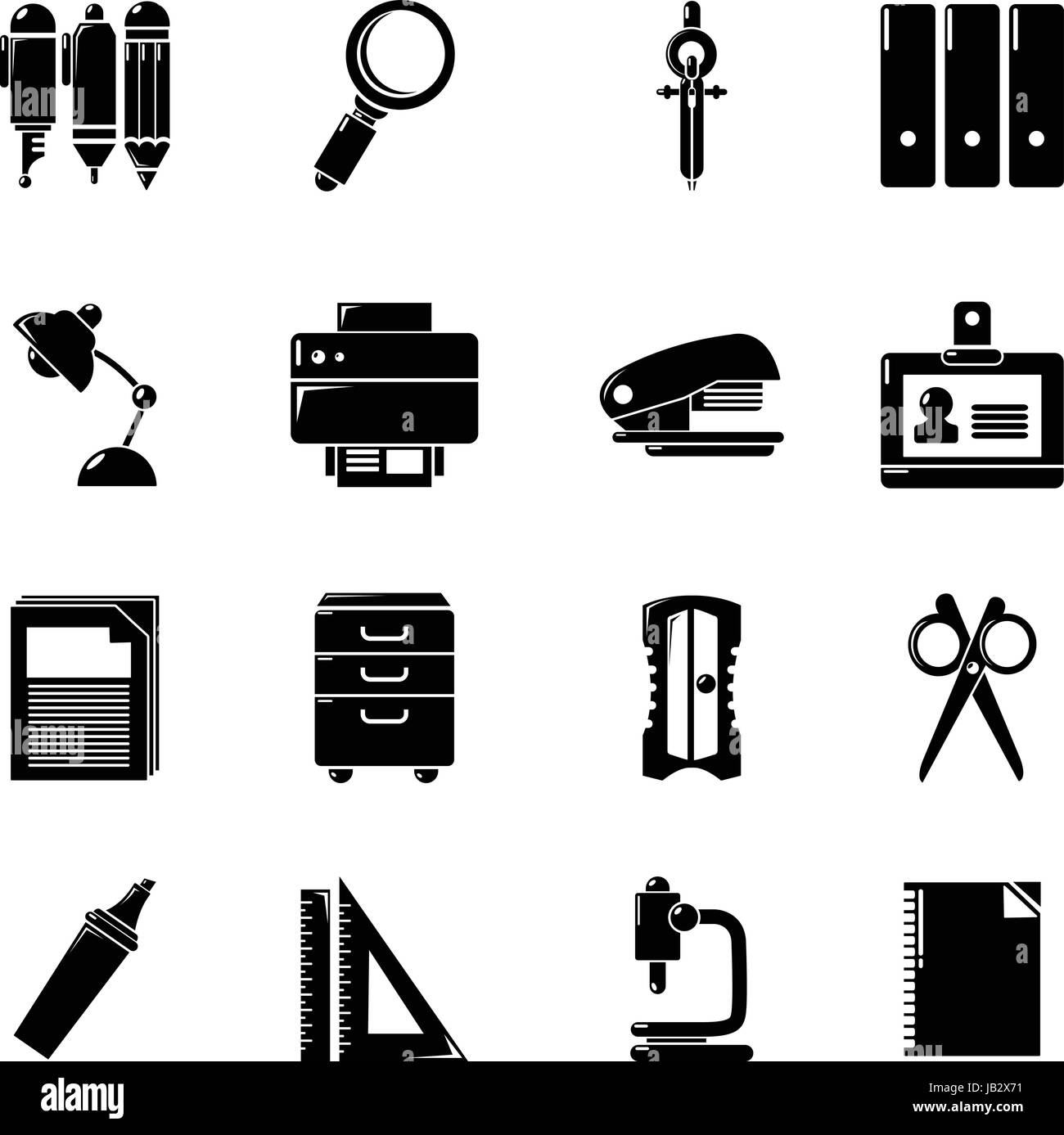 Stationery icons set, simple style Stock Vector Image & Art - Alamy