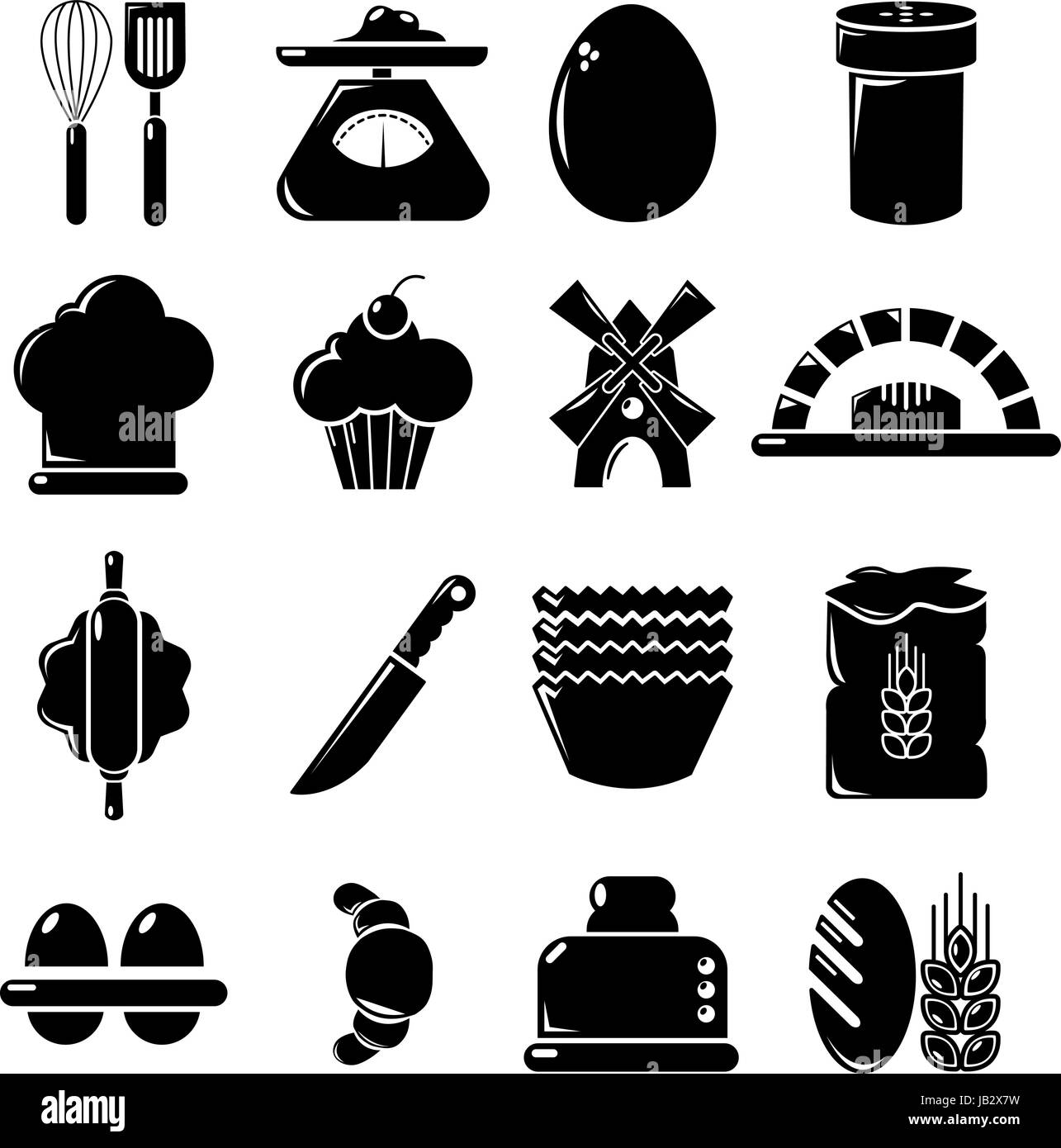 Bakery icons set, simple style Stock Vector Image & Art - Alamy