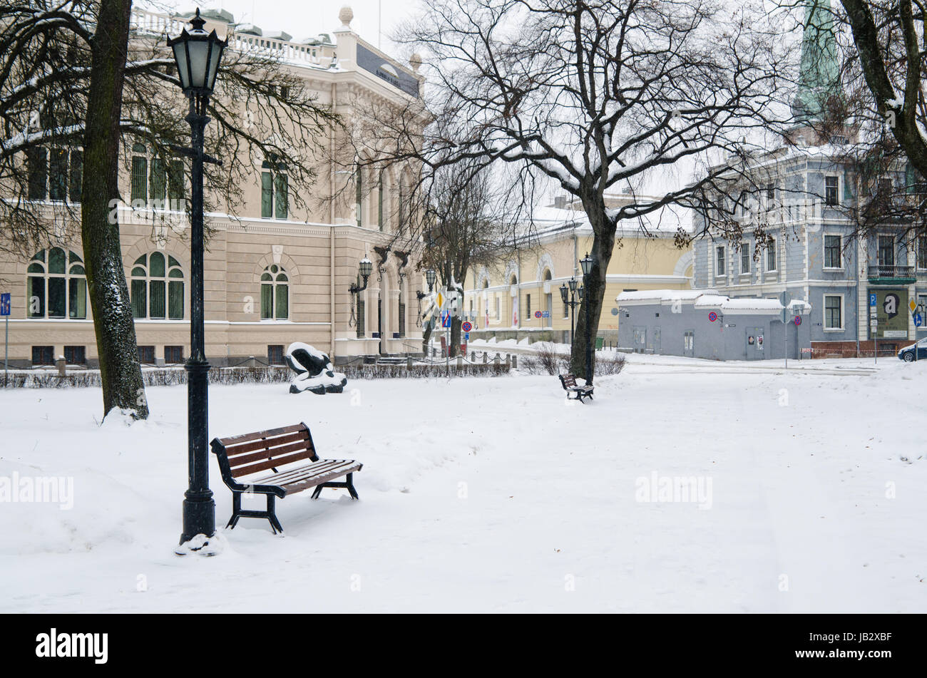 Snowfall in riga city hi-res stock photography and images - Alamy