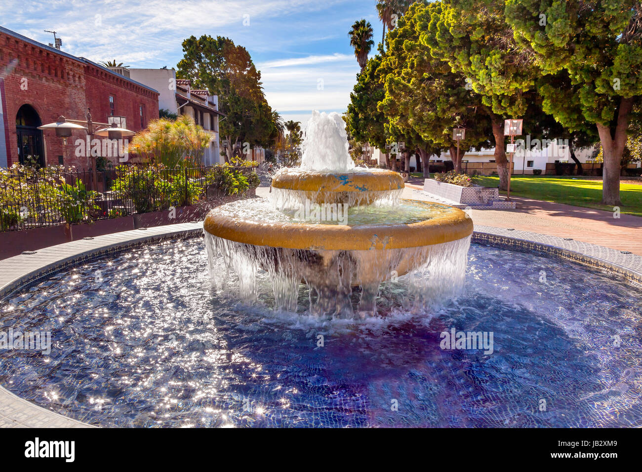 Large Mexican Tile Fountain Garden Ventura California Stock Photo - Alamy
