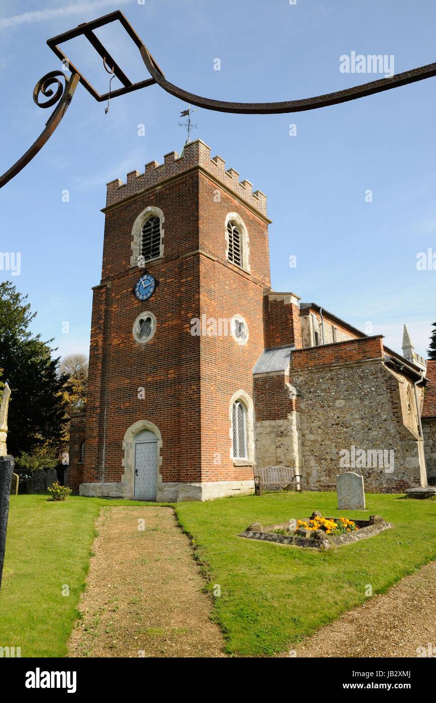 St Mary Magdalene Church, Great Offley, Hertfordshire. The west tower ...