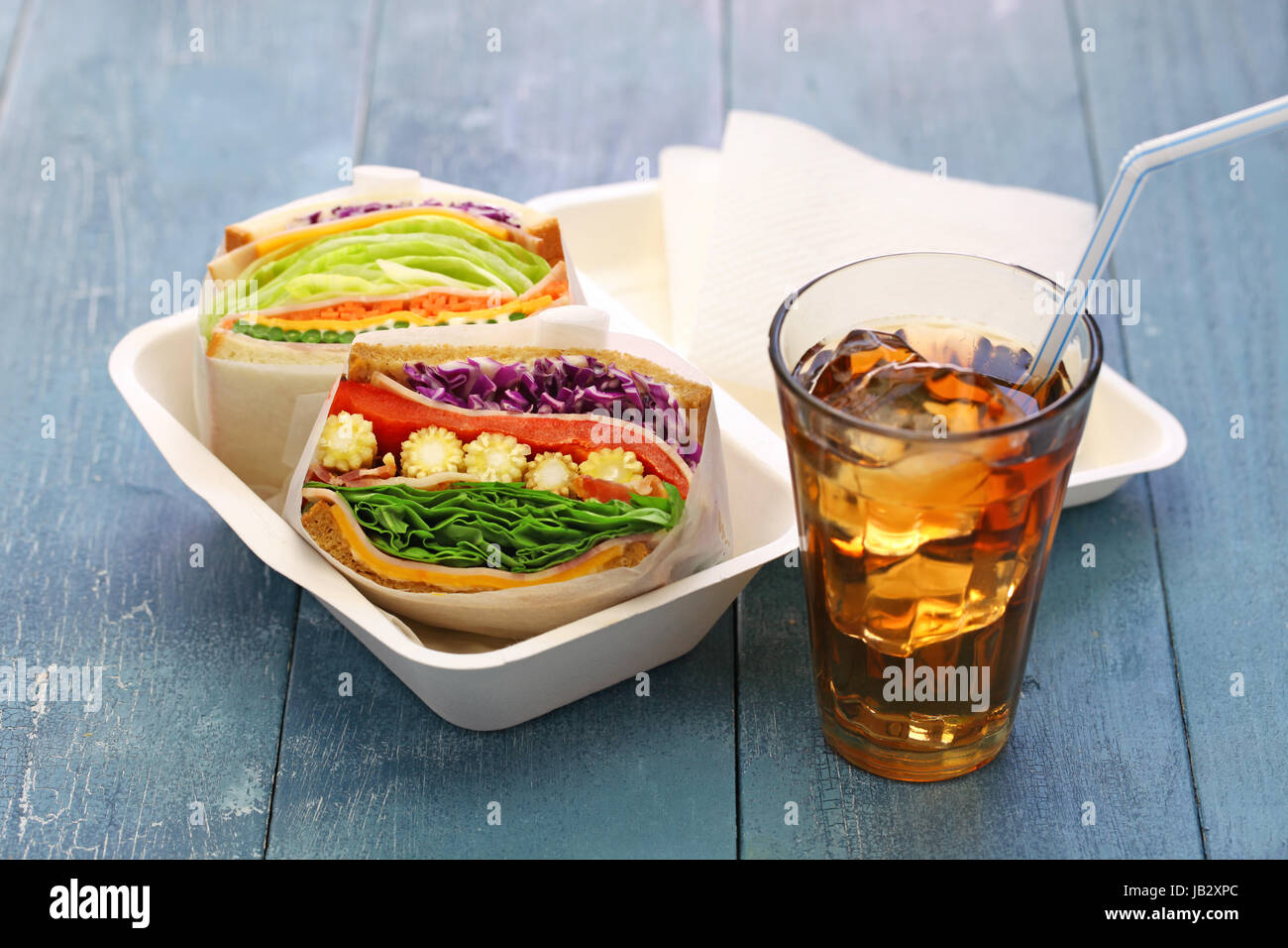 homemade healthy extreme thick sandwich Stock Photo - Alamy