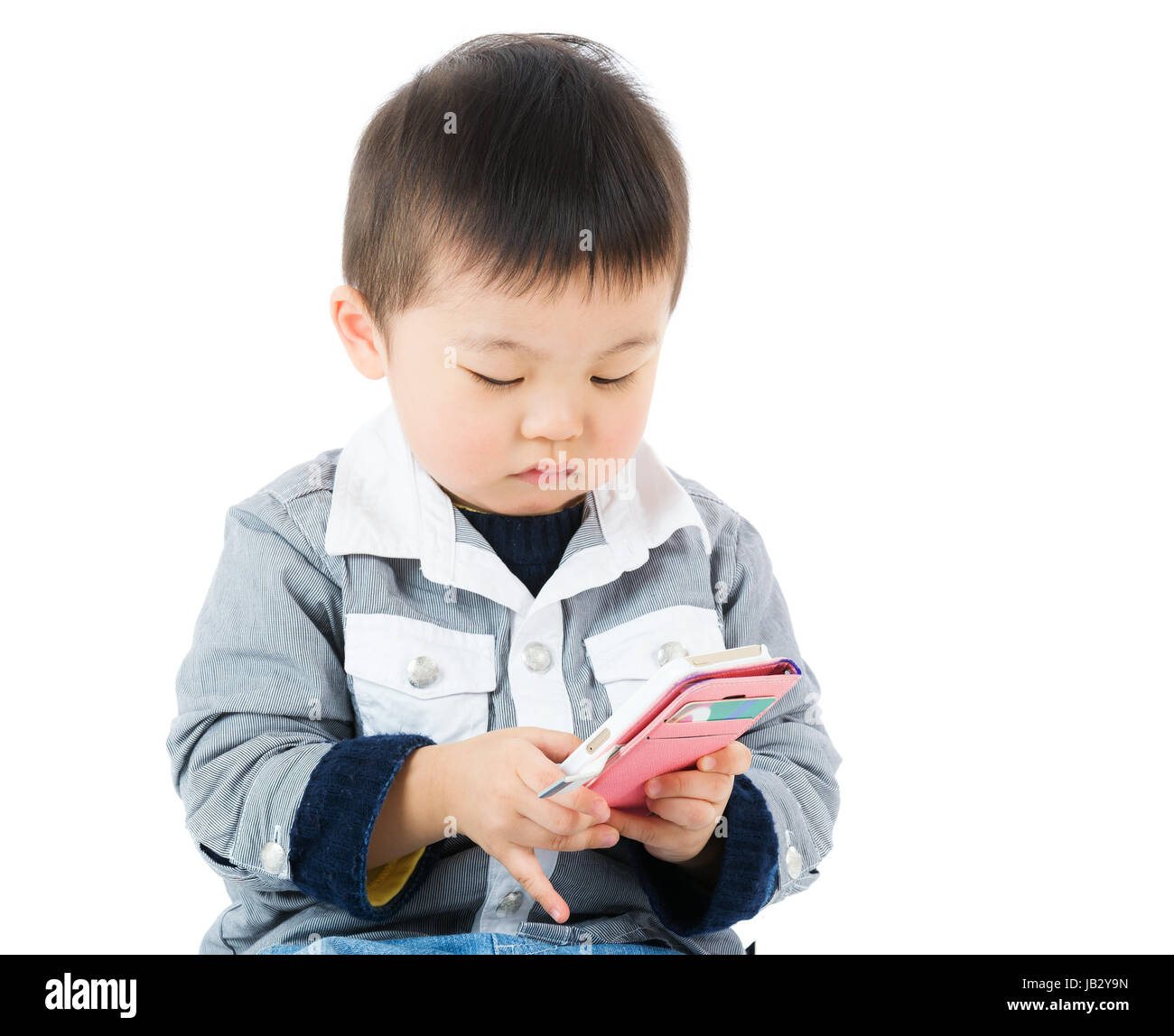 Little boy watching on mobile Stock Photo - Alamy