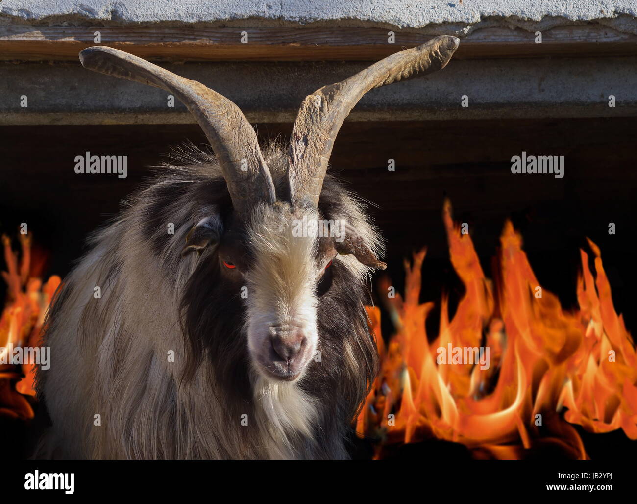 Devil with goat hi-res stock photography and images - Alamy