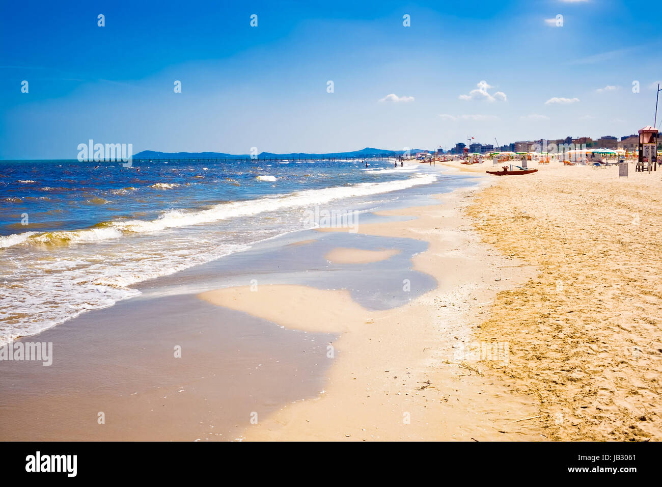 A beach in Adriatic sea, Rimini, Italy Stock Photo - Alamy