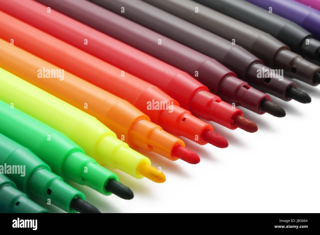 Soft tip pens isolated on white background Stock Photo - Alamy