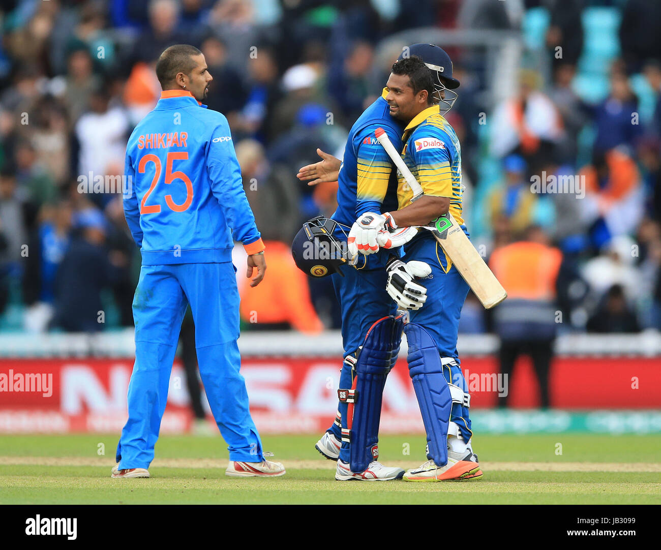 Sri Lanka's Angelo Mathews and Asela Gunaratne celebrate their victory ...