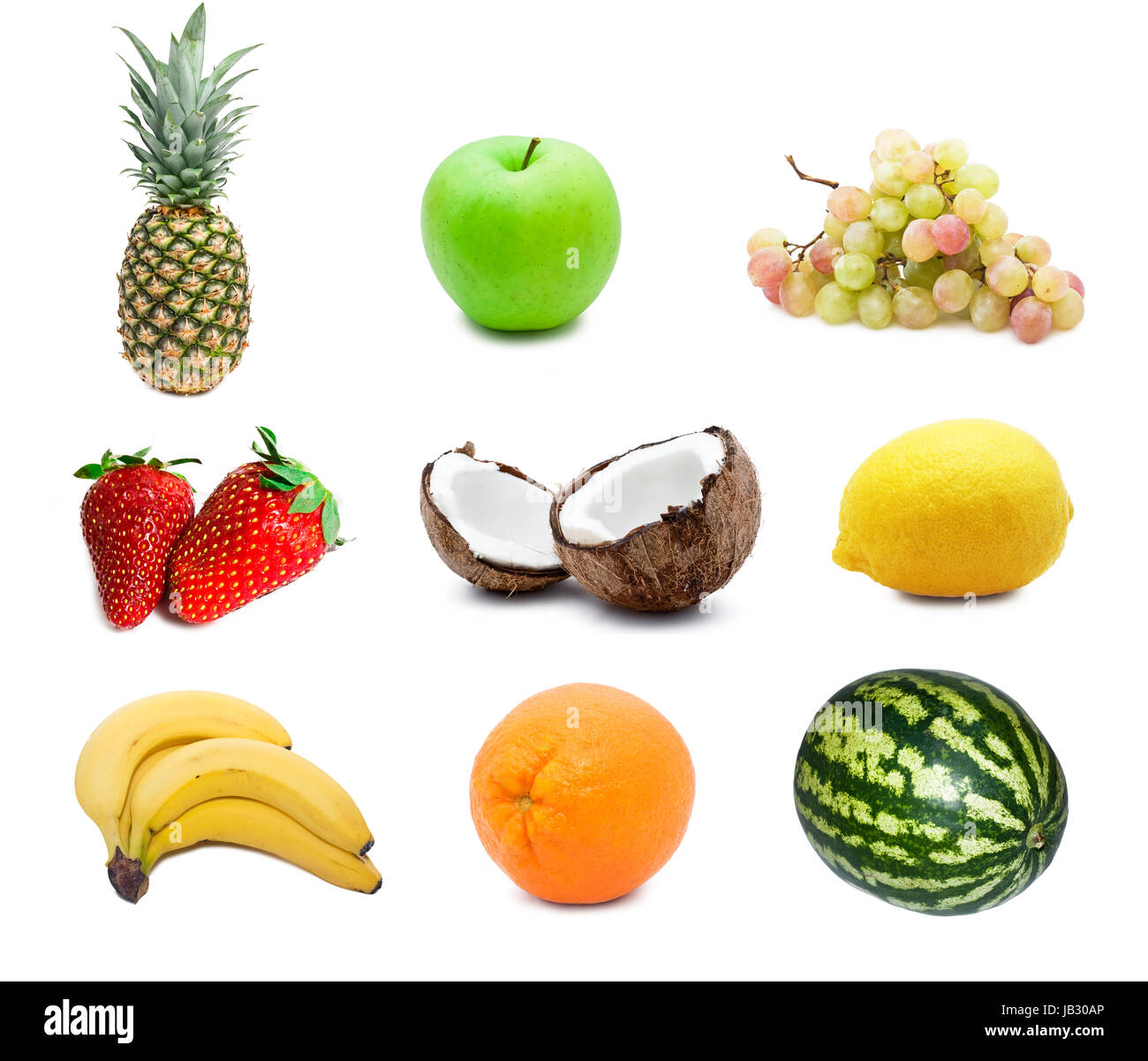 A set of different fruits isolated on white background Stock Photo - Alamy