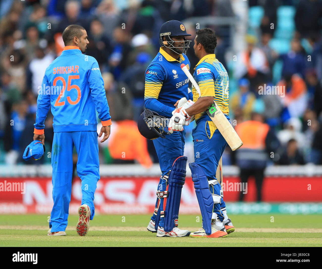 Sri Lanka's Angelo Mathews (left) and Asela Gunaratne celebrate their ...