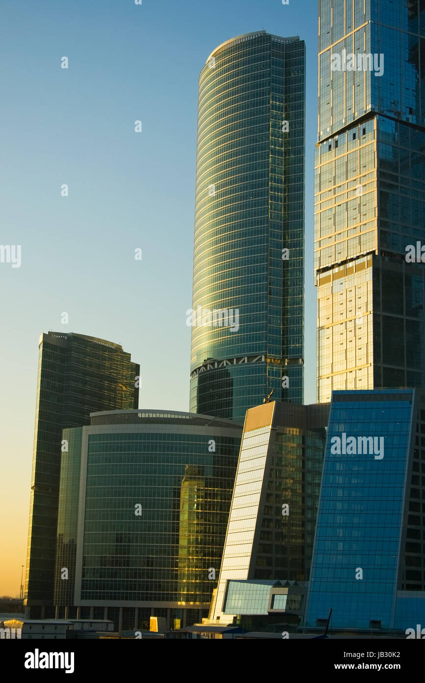 Modern buildings in the International Business Centre, Moscow city ...