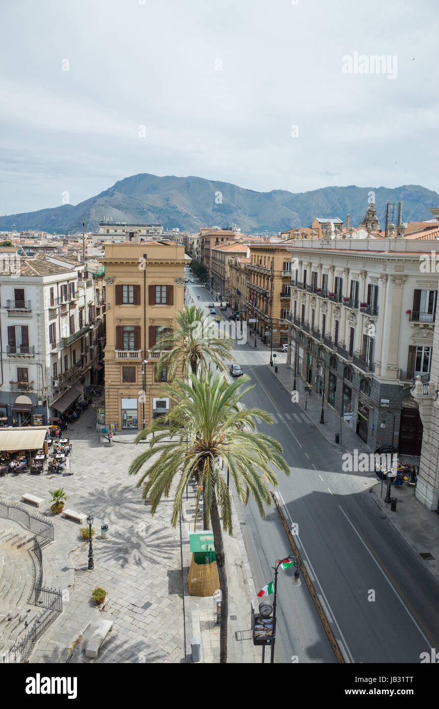 Top view on Via Roma in Palermo, Italy Stock Photo - Alamy