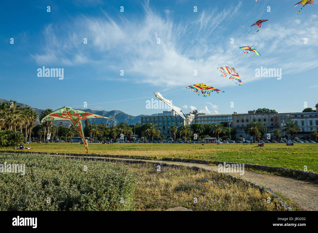 Dragons flying over the coast line of Palermo, Italy Stock Photo - Alamy