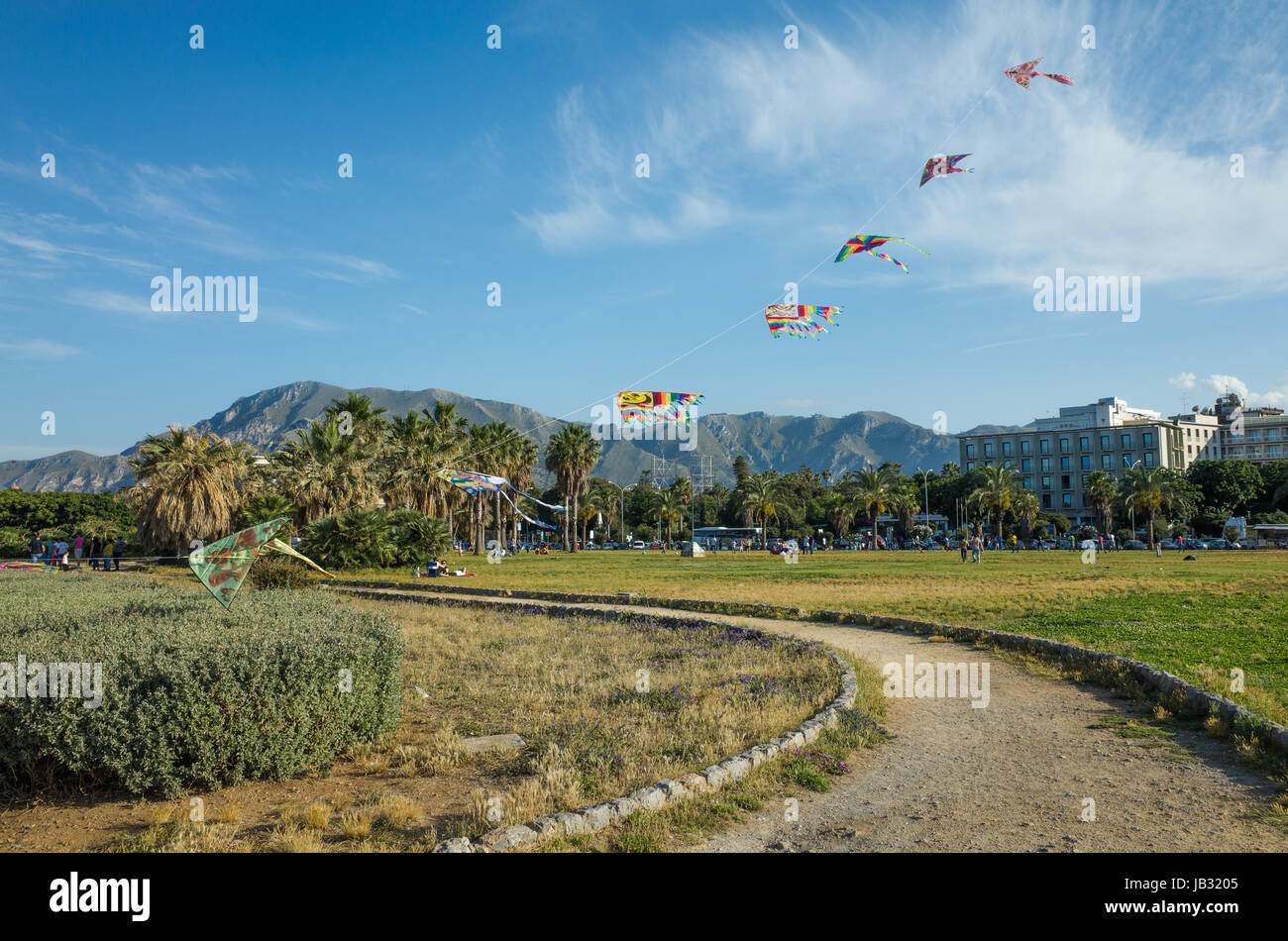 Dragons flying over the coast line of Palermo, Italy Stock Photo - Alamy