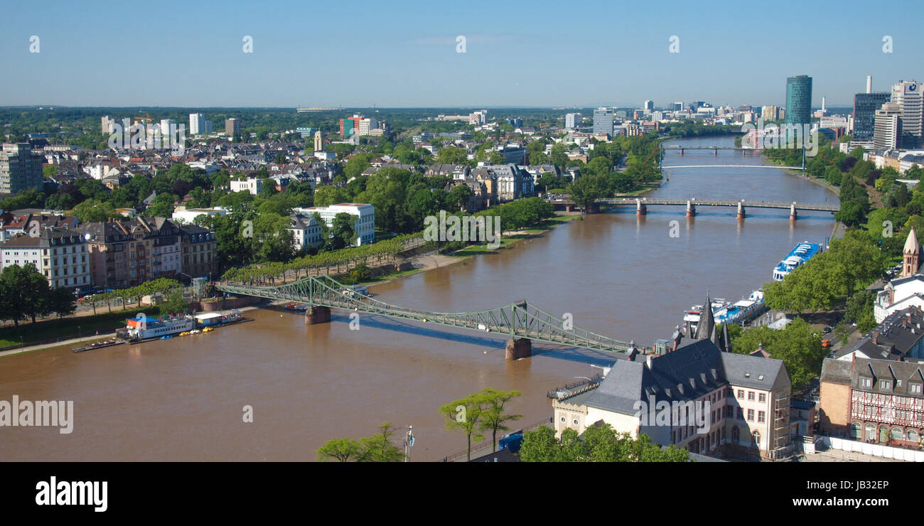 Aerial view of the city of Frankfurt am Main in Germany - wide ...