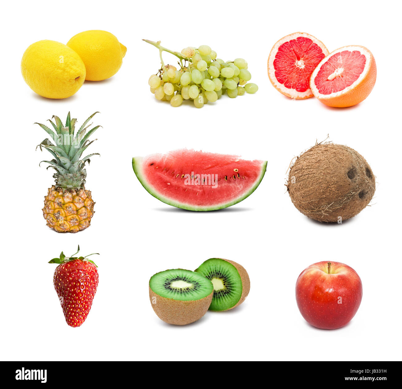 A set of different fruits isolated on white background Stock Photo - Alamy