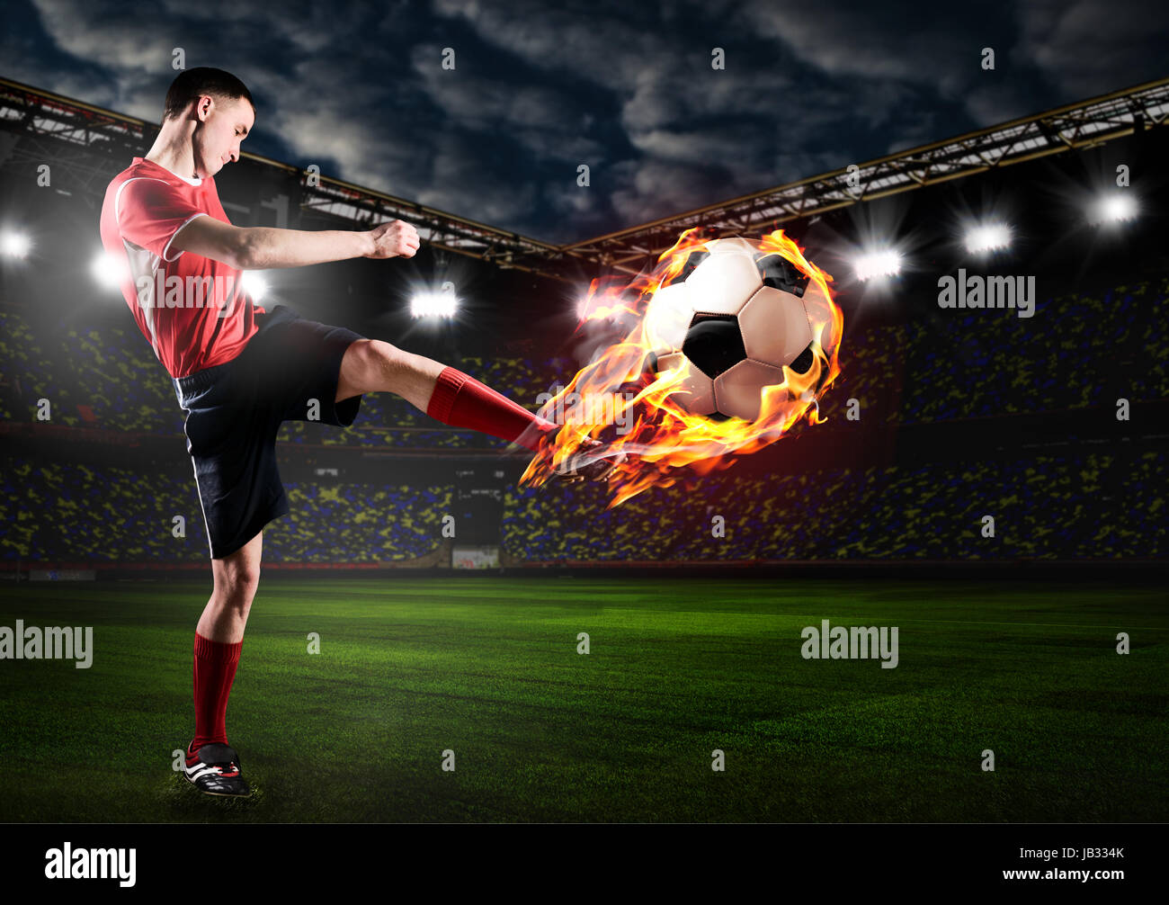 Professional football player strike ball hi-res stock photography and ...
