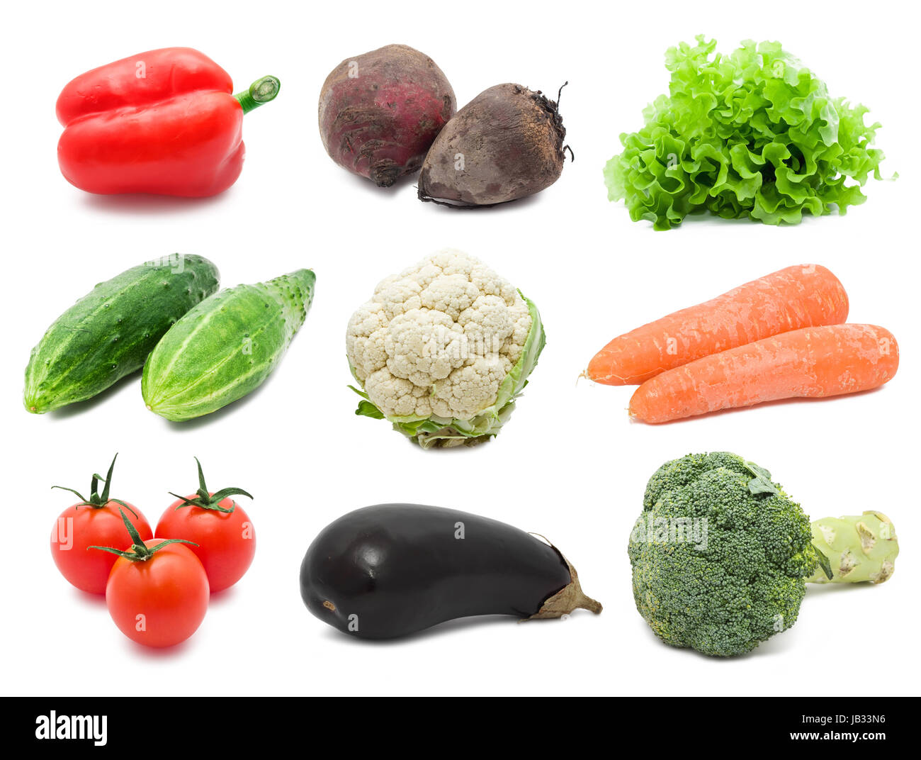 Set of healthy vegetables isolated on white background Stock Photo - Alamy
