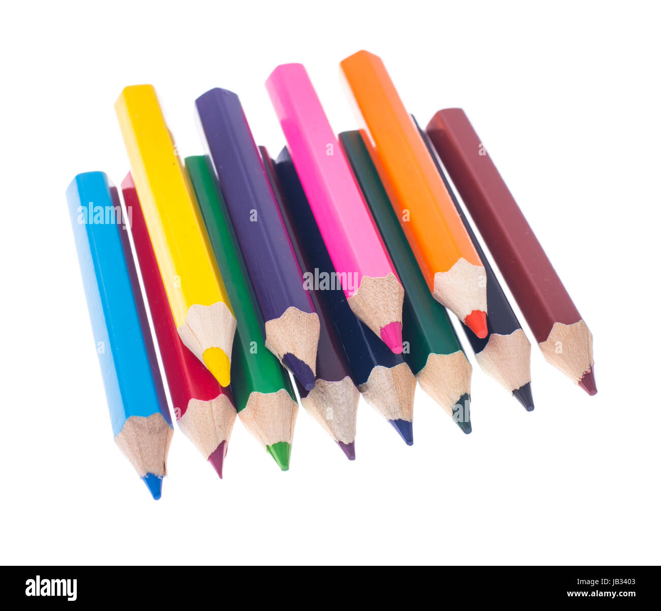 Set of colored pencils on white background for professional or school ...