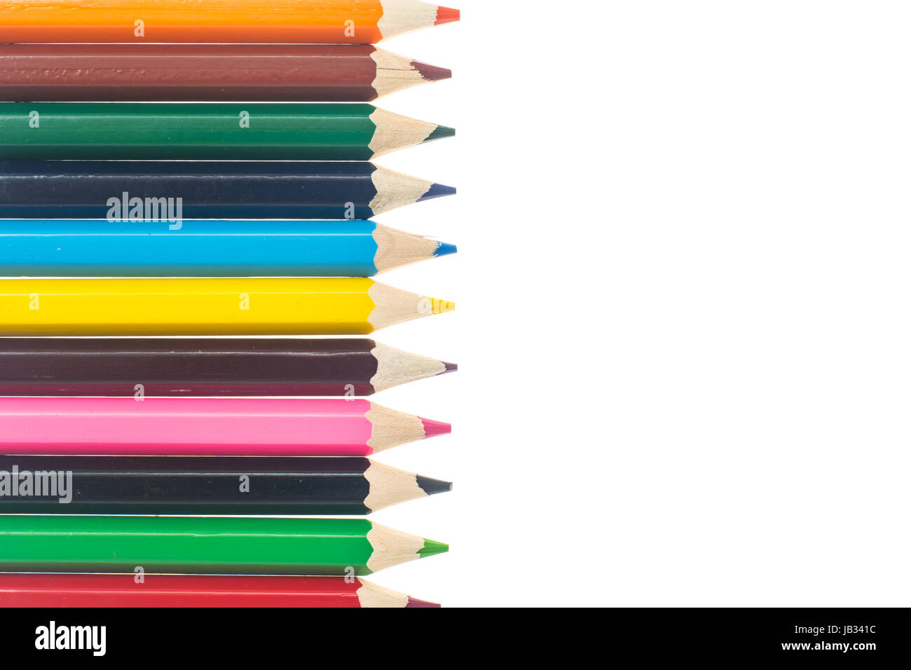 Line of colored pencils on white background. Studio Photo Stock Photo ...