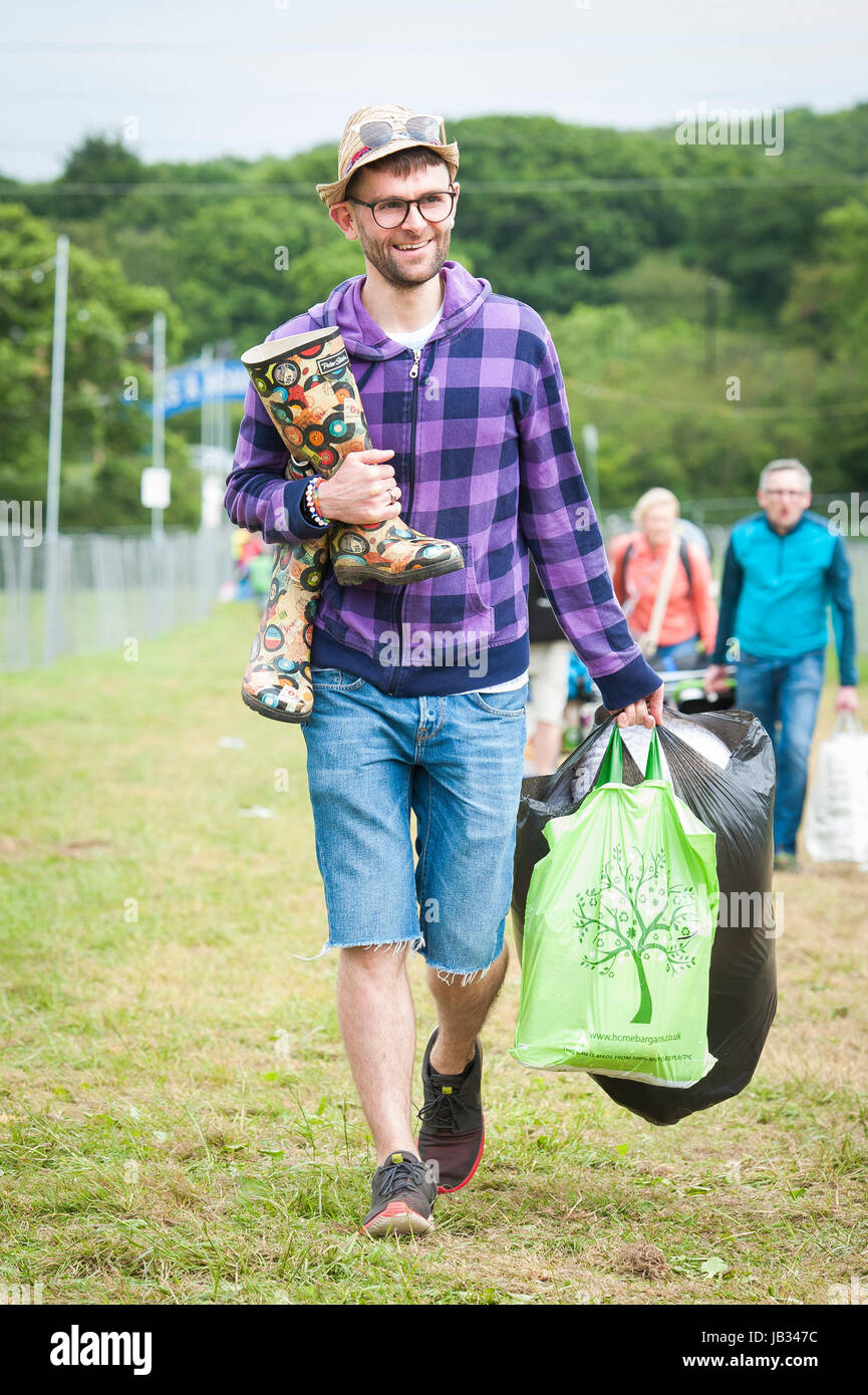 Gavin Taylor from London arrives at the Isle of Wight Festival 2017, at ...