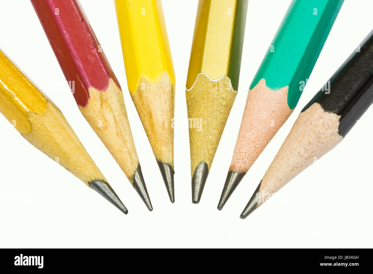 Six graphite pencil on the white isolated background Stock Photo - Alamy