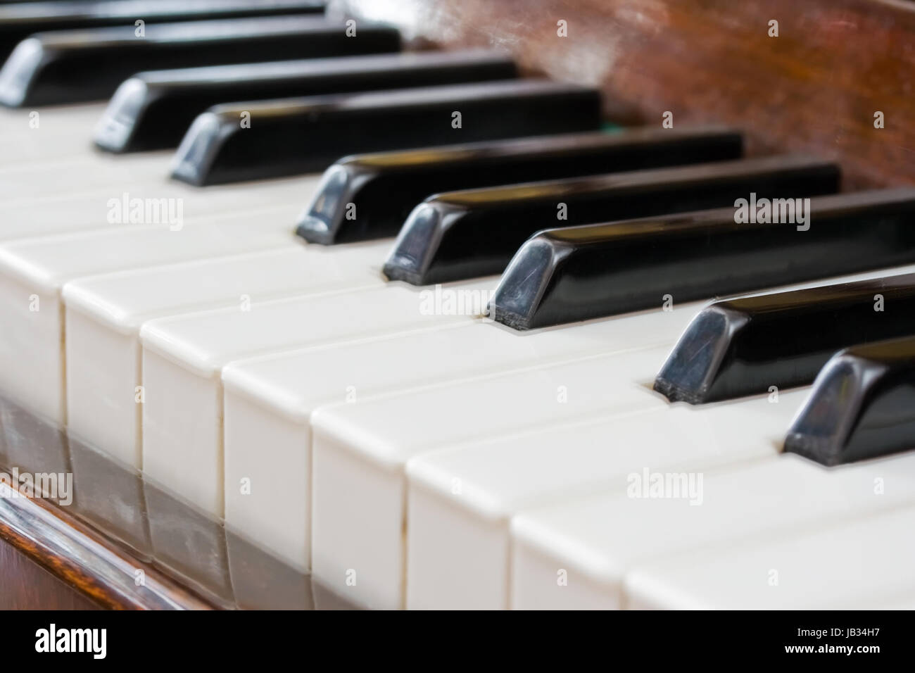 Closeup perspective view of a piano keyboard Stock Photo - Alamy